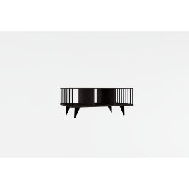 Table basse Rodas 90x60cm Bois Anthracite et Noir