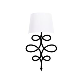 Applique murale boucles Holbeck Tissu Blanc et Métal Noir